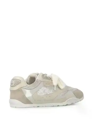 Pinko Panelled Shearling-trim Sneakers