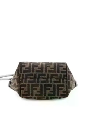 Fendi Roll Ff Fabric With Leather Mini Tote Bag