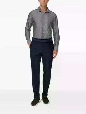 Boggi Milano Trousers In Technical Wool - Blue