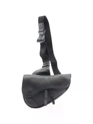 Dior 2010s Saddle Leather Belt Bag - Black