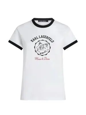 Karl Lagerfeld Ikon Choupette Muse T-shirt - White