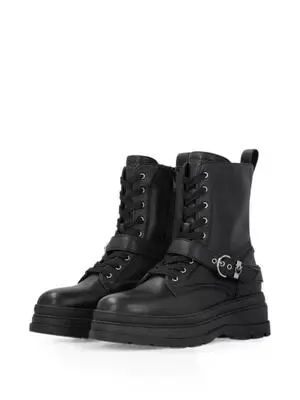 Pinko Buckle-strap Lace-up Boots
