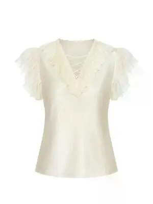 Ulla Johnson Ilyana Ruffled Silk Blouse - Neutrals