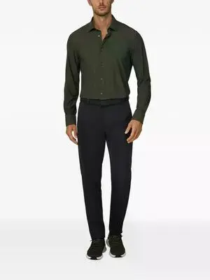 Boggi Milano Shirt In Stretch-nylon B Tech Slim Fit - Green