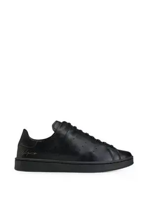 Y3 Stan Smith Perforated-detail Leather Trainers - Black