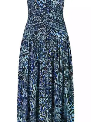 Ulla Johnson Arda Ruched Jersey Dress Blue