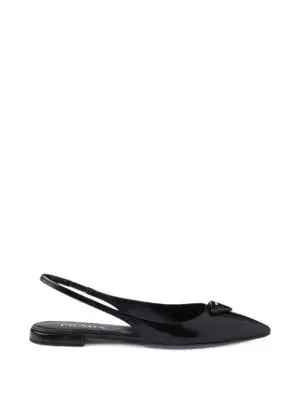 Prada Brushed Leather Ballerina Slingbacks