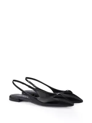 Prada Brushed Leather Ballerina Slingbacks