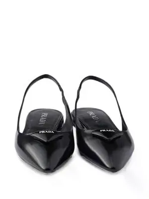 Prada Brushed Leather Ballerina Slingbacks