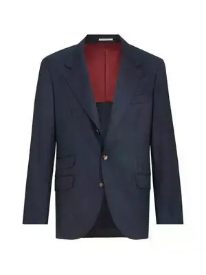 Brunello Cucinelli Virgin Wool Flannel Deconstructed Cavallo Blazer