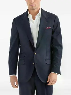 Brunello Cucinelli Virgin Wool Flannel Deconstructed Cavallo Blazer