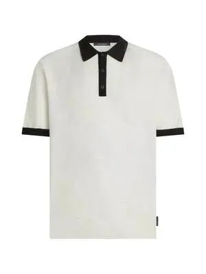 Karl Lagerfeld Monogram Checked Polo Shirt - Neutrals