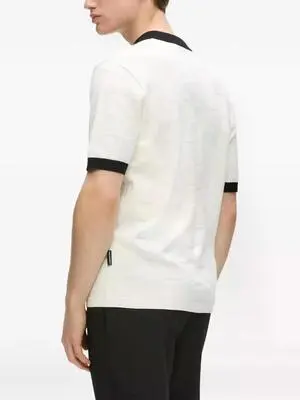 Karl Lagerfeld Monogram Checked Polo Shirt