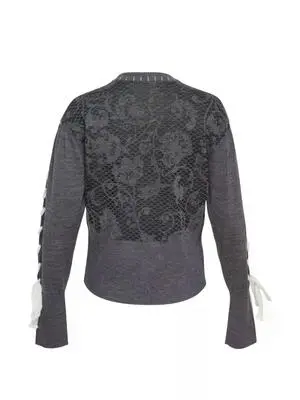 RENLI SU Lace-panel Lace-up Cardigan