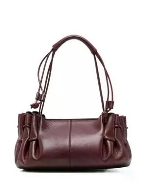 Hereu Ruched Leather Tote Bag - Red