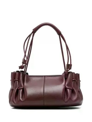 Hereu Ruched Leather Tote Bag - Red