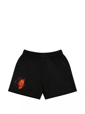 MELT Graphic-print Cotton Shorts - Black