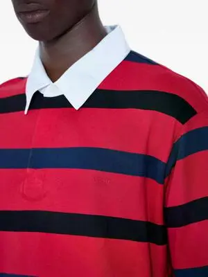 Prada Striped Short-sleeved Polo Shirt - Red