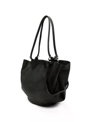 Patrizia Pepe Logo-plaque Leather Shoulder Bag - Black