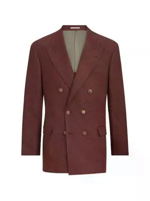 Brunello Cucinelli Virgin Wool And Cashmere Flannel Cavallo Tailor Blazer - Red