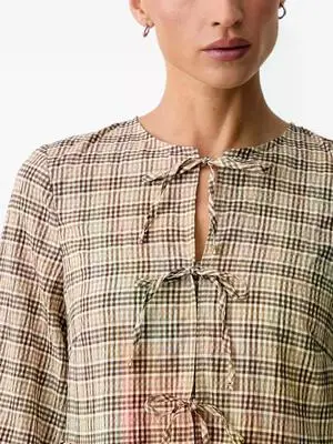 Marc O'polo Checked Tie-fastening Mini Dress