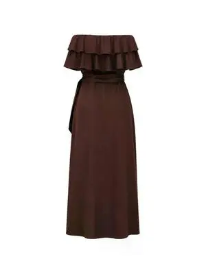 HANITA Ruffled-detail Belted Dress