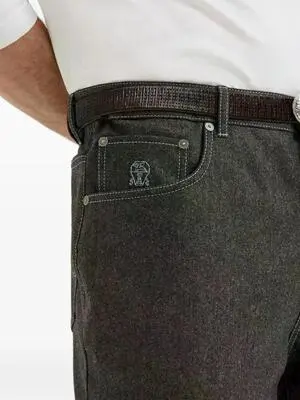 Brunello Cucinelli Virgin Wool Flannel Five-pocket Trousers