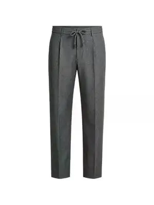 Peserico Drawstring-waist Pressed-crease Trousers - Grey