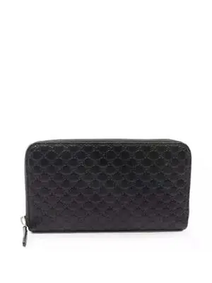 Gucci 2010s Micro Gg Leather Wallet - Black