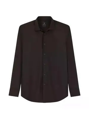 Boggi Milano Shirt In Stretch Nylon B Tech Slim Fit - Brown