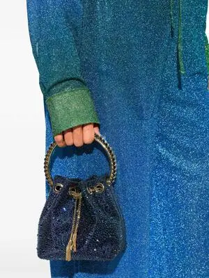 JIMMY CHOO Bon Bon Crystal-embellished Bucket Bag - Blue