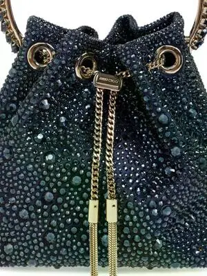 JIMMY CHOO Bon Bon Crystal-embellished Bucket Bag