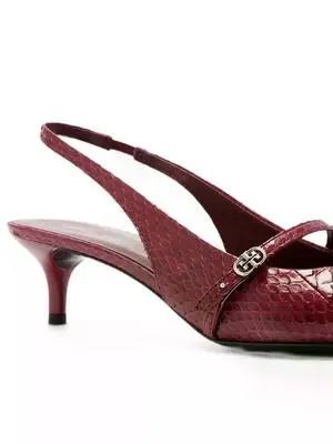 Tory Burch Double T Snakeskin-effect Pumps