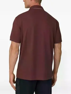 Boggi Milano Polo In Stretch Cotton Blend Piqué Cool Jade-fresh - Red