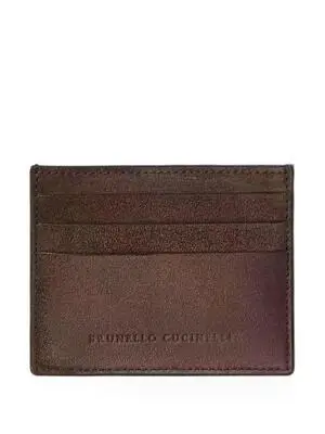 Brunello Cucinelli Suede Card Case - Brown
