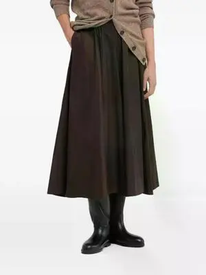 Aspesi Elasticated-waistband Flared Midi Skirt - Brown
