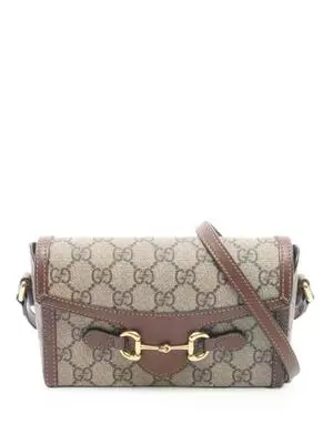 Gucci 2000s Horsebit 1955 Gg Supreme Shoulder Bag - Neutrals