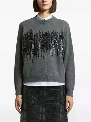 Peserico Sequin-embellished Drop-shoulder Jumper