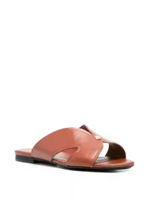 SERGIO MORETTI FIRENZE Cut-out Leather Slippers