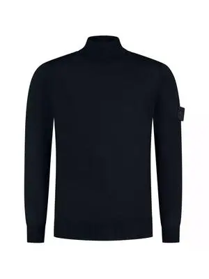 Stone Island Logo-patch Roll-neck Sweater - Black