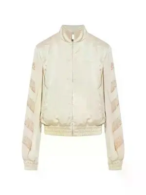 Off-White Lace-insert Satin Bomber Jacket