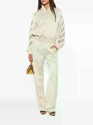 Off-White Lace-insert Satin Bomber Jacket