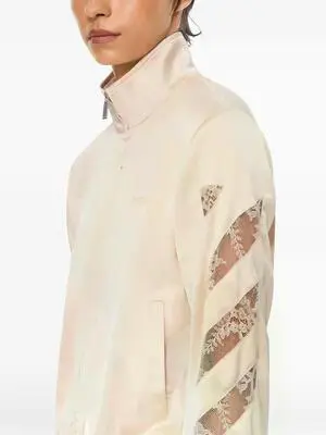 Off-White Lace-insert Satin Bomber Jacket