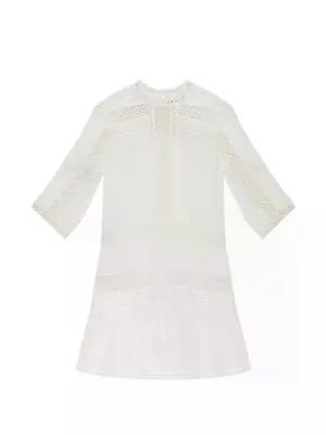 MARANT ETOILE Paigee Crochet-knit Panelled Mini Dress - White