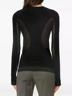 Attico Sheer-panelled Long-sleeve Top