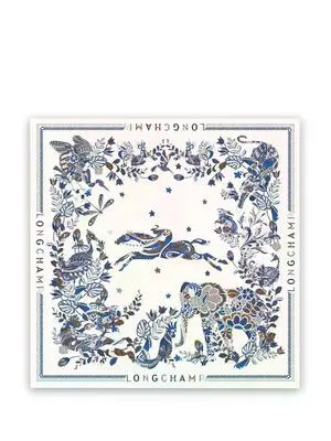Longchamp Animal-print Silk Scarf - Blue