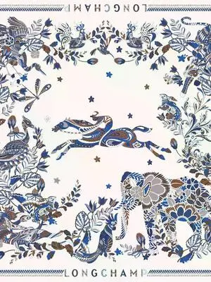 Longchamp Animal-print Silk Scarf