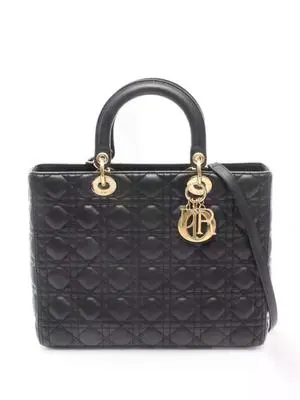 Dior 2010s Lady Cannage Tote Bag - Black