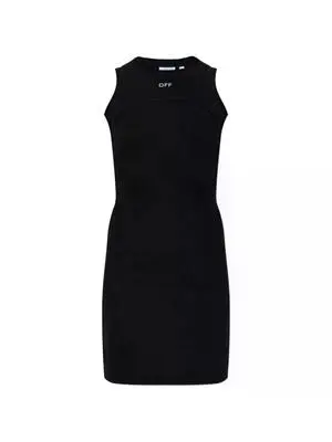 Off-White Logo-embroidered Mini Dress - Black
