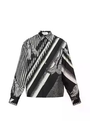 Versace Tassel-print Silk Shirt